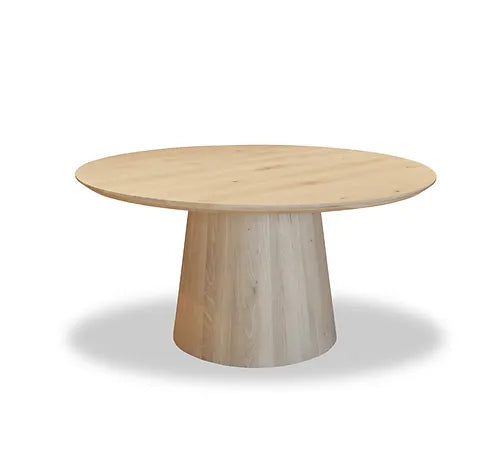 Hringborð Eik með eikarlöpp 150cm - Tekk