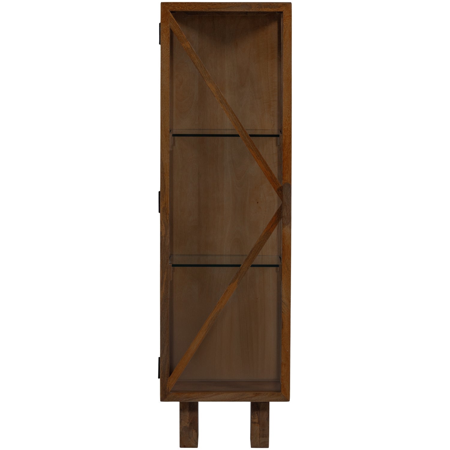 Kella glerskápur wood brown - Tekk