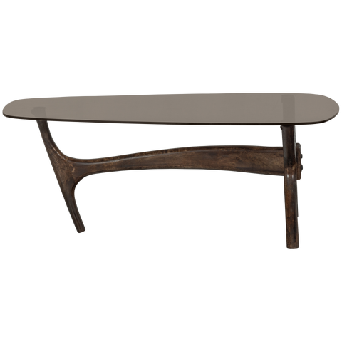 FLASH COFFEE TABLE GLASS/WOOD WALNUT - Tekk